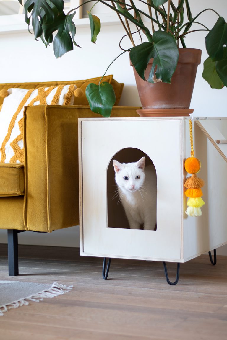 Diy kattenhuisje van hout voor Mos en Def - Enter My Attic