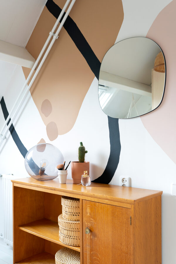 Muurschildering maken met abstracte vormen - Enter My Attic